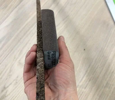 Parquet expansion joint with cork » Installing retrospectively