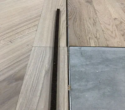 Parquet expansion joint with cork » Installing retrospectively